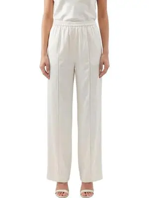 Loulou De Saison Satin Palazzo Trousers - Ivory