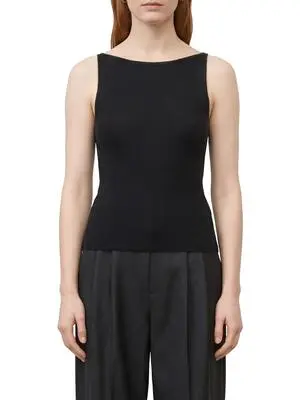 LISA YANG Ribbed Knit Top - Black