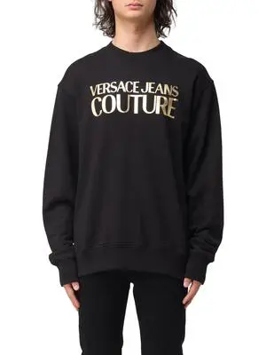 Versace Sweatshirt With Gold Logo - Black