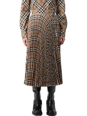 Burberry Pleated Check Skirt - Multicolor