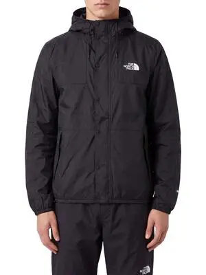 The North Face Windbreaker Jacket With Drawstring Hood And Logo Detail - Black