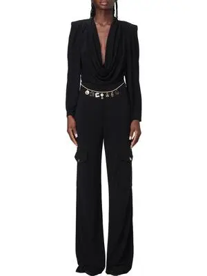 Elisabetta Franchi Wide Leg Cargo Trousers - Black