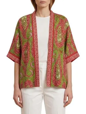 Etro Printed Kimono Jacket - Cherry