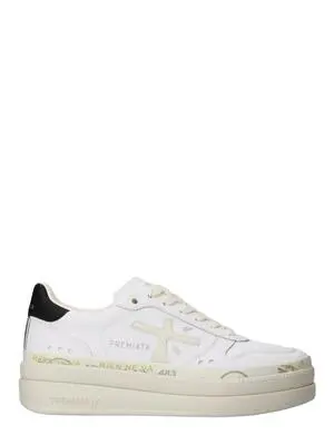 Premiata Micol Leopard Print Suede Sneakers With Platform Sole - Black