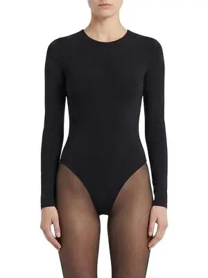 MAISON MARGIELA Long Sleeve Nylon Bodysuit - Black