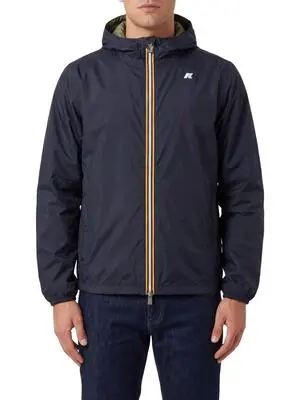 K-WAY Hooded Jacket With Zip Detail - Blue 1