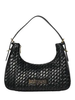 Just Cavalli Woven Faux Leather Bag - Black
