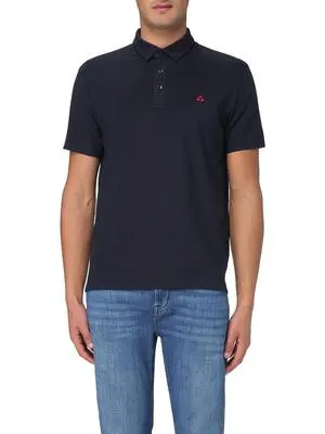 Peuterey Cotton And Silk Blend Polo Shirt - Blue