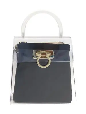FERRAGAMO Gancini Closure Pvc Handbag - Black