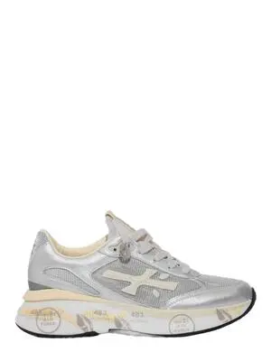 Premiata Moerund Suede And Nylon Sneakers - Silver
