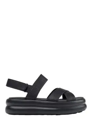 Camper Pelotas Flota Up Grained Leather Sandals - Black