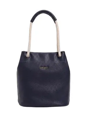 TWINSET Grained Faux Shoulder Bag With Rope Detail - Navy