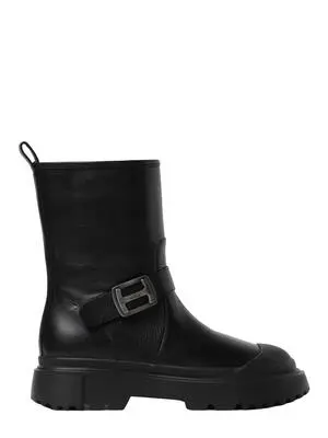 Hogan Buckled Boots - Black