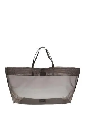Staud Christos Large Mesh Nylon Bag - Coffee