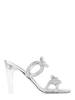 Valentino Garavani Embellished Heeled Sandals - Silver