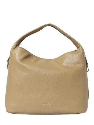 Liu Jo Kaliska Faux Leather Bag With Perforated Monogram - Mud