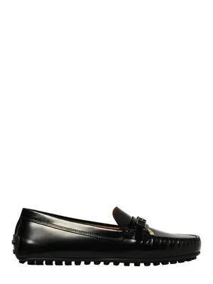 TOD'S Leather Loafers With Horsebit Detail - Black