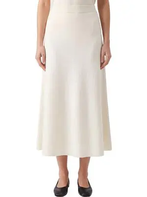 PAROSH P.a.r.o.s.h. High-waisted Pure Silk Midi Pencil Skirt - Beige