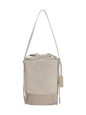 Fabiana Filippi Suede And Leather Bucket Bag - Grey