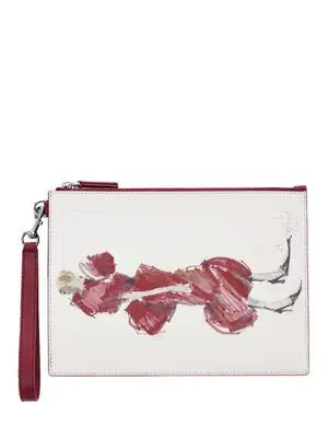 Marc Jacobs The Runway Illustration Leather Clutch - Red