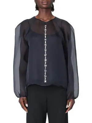 Fabiana Filippi Embellished Sheer Blouse - Blue
