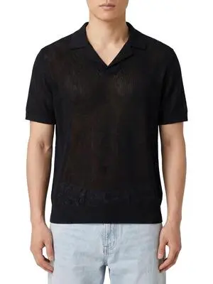 ROBERTO COLLINA Cotton Blend Knit Polo Shirt - Black