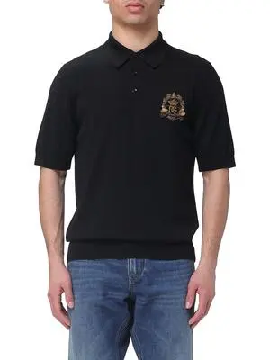 Dolce & Gabbana Virgin Wool Polo Shirt With Logo - Black