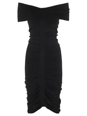 Alexander Wang Off-the-shoulder Ruched Midi Dress - Black