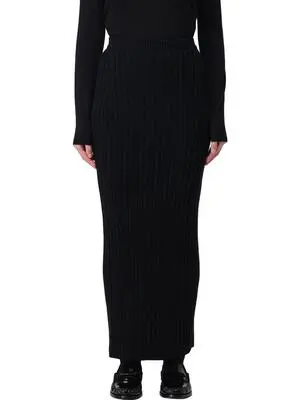 Max Mara Ribbed Knit Maxi Skirt - Black