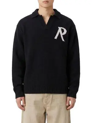 REPRESENT Cotton Knit Polo Shirt With Logo - Black