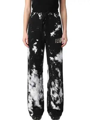 MAISON MARGIELA Printed Wide-leg Cotton Jogging Pants - Black