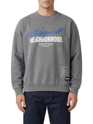 Yohji Yamamoto Neighborhood X Printed Cotton Sweatshirt - Grey