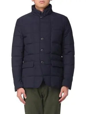 FAY Quilted Jacket With Stand Collar - Navy