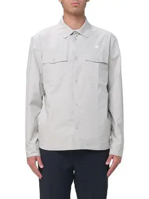 K-WAY K-Way Navy Button-Up Shirt Jacket With Logo Detail Beige