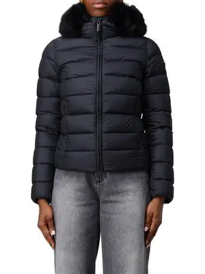 COLMAR Quilted Jacket With Fur Hood - Black