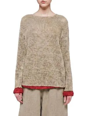 Comme Des Garçons Linen Crewneck Pullover - Beige
