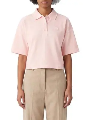Maison Kitsuné Organic Cotton Polo Shirt With Tone-on-tone Logo - Pink