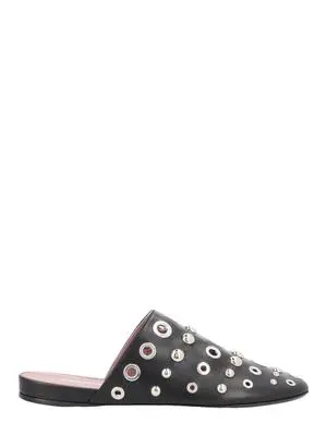 Premiata Calf Leather Mules With Studs And Metal Eyelets - Black