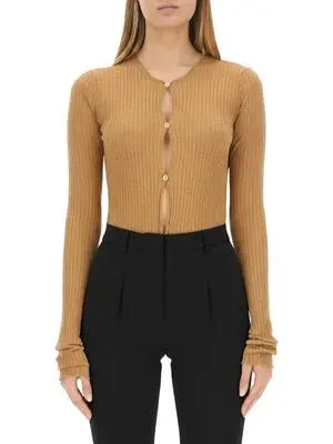 Sportmax Ribbed Button-front Cardigan - Beige