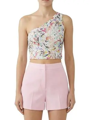 Missoni One-shoulder Printed Cropped Top - Multicolor
