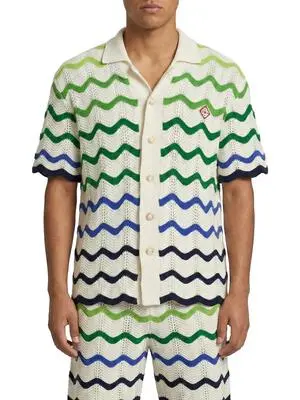 Casablanca Crochet Knit Shirt - Multicolor
