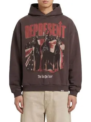 REPRESENT Printed Cotton Hoodie - Black