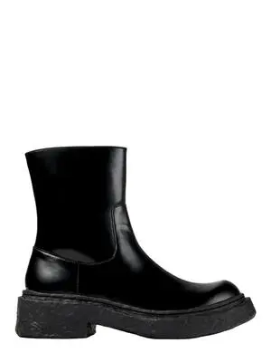 Camper Zip-up Lug Sole Boots - Black