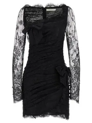 Alessandra Rich Lace Dress - Black