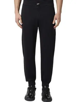 BILLIONAIRE Cotton Jogging Pants With Elasticated Cuffs And Drawstring - Black