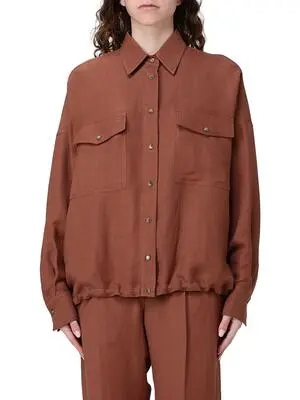 Brunello Cucinelli Classic Collar Shirt With Button-up Front And Dual Pockets - Red