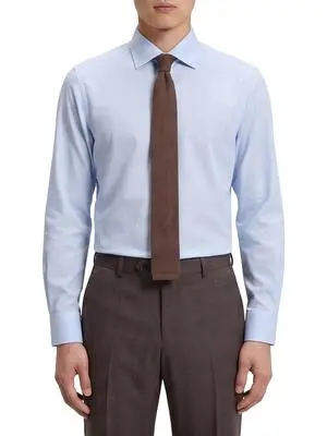 BOSS Regular Fit Cotton Shirt With French Collar - Blue