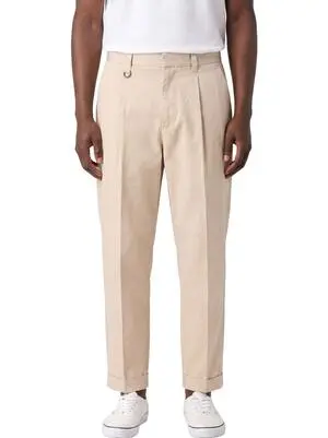 PAOLO PECORA Slim Fit Cotton Chino Pants With Slant Pockets - Grey