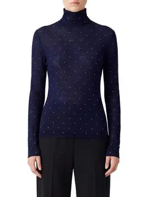 Rabanne Polka Dot Knit Jumper - Navy
