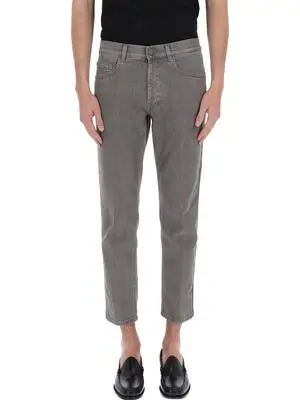 LARDINI Cropped Fit Stretch Denim Jeans - Grey